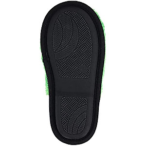 Minecraft Youth Unisex Slipper, Novelty Plush Scuff, Creeper Green, Size 1-2 Big Kid