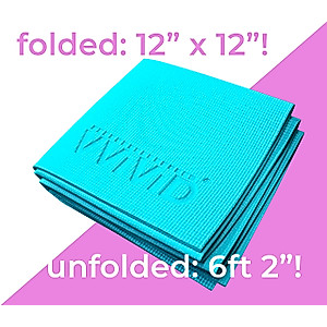 VViViD Folding Travel Yoga & Exercise Mat, With Water-Proof Carry Bag