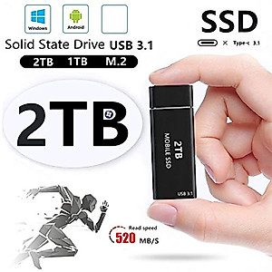 VDSOIUTYHFV 1.8 Inches External Hard Drive Portable HDD, USB 3.1, SSD High Speed Mobile Solid State Drive 2TB 1TB 480-520（MB/s）