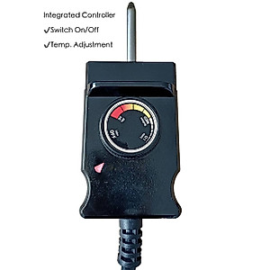 Electric Smoker Grill Heating Element Replacement Part with Adjustable Thermostat Controller for Masterbuilt Smokers & Turkey Fryers 1500W