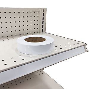 Decorative Gondola Shelving Vinyl Insert for Ticket Channel 130 FT. x 1.25 in. - White