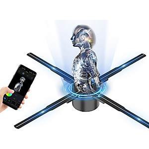 3D hologram fan-19.6in 1080PX Hi-Resolution 576 HD LED beads hologram fan-Holographic Video Advertising Projector Support real-time screen casting+splicing+Bluetooth audio+APP (A-P50)