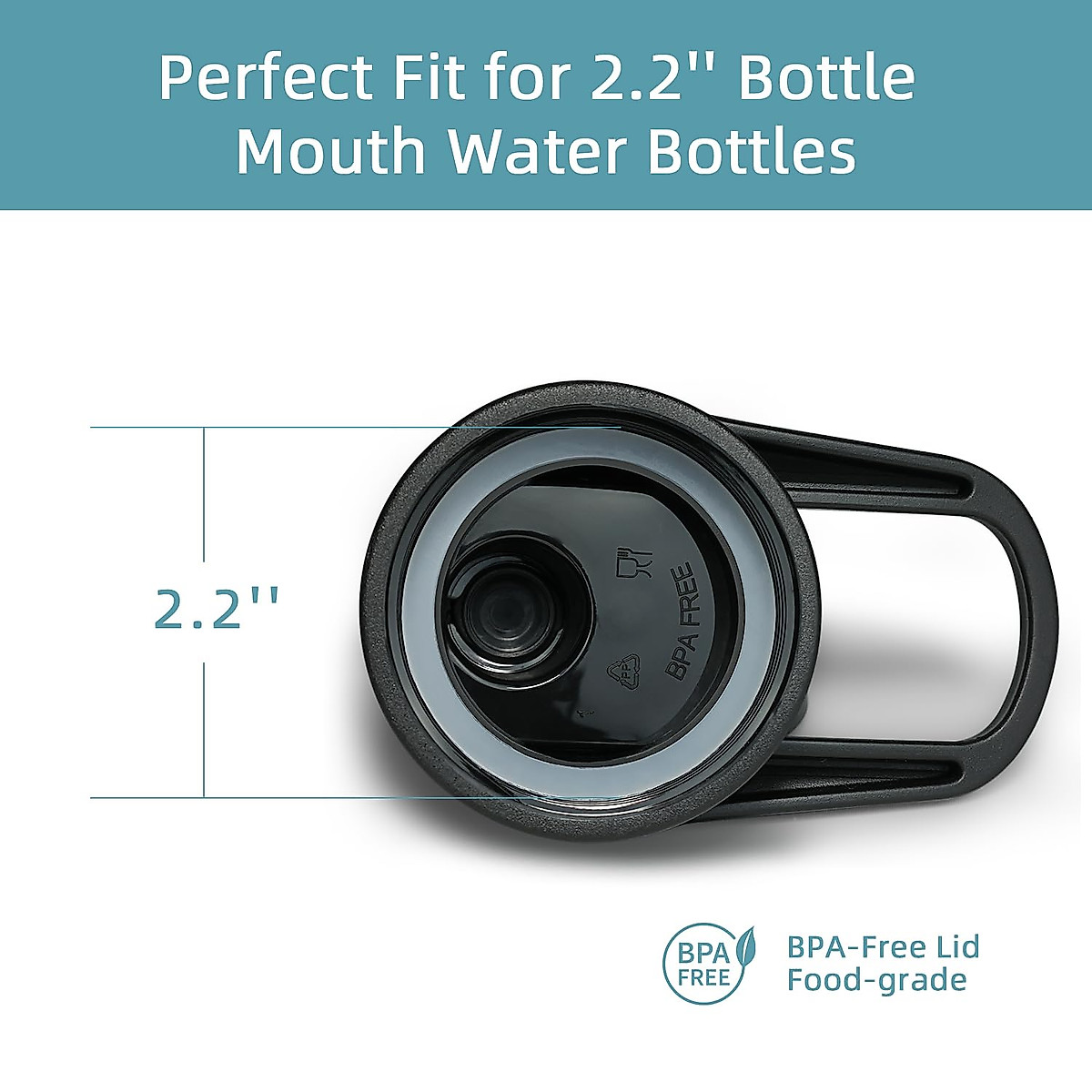 Water Bottle Lid, Topre Spout Lid BPA-free Leak proof Wide Mouth Easy Clean Replacement Cap for 64oz Insulated Water Bottle Accessories