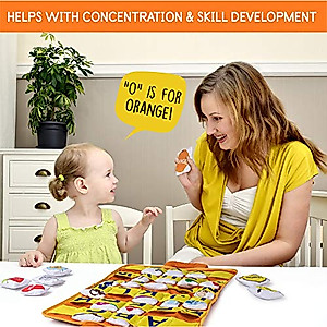 Childrens Alphabet Flash Cards | Baby Flash Cards | Flashcards for Babies | ABC Carry Bag Set Includes (26) Soft ABC Objects & Soft Carry Case with Corresponding Pockets