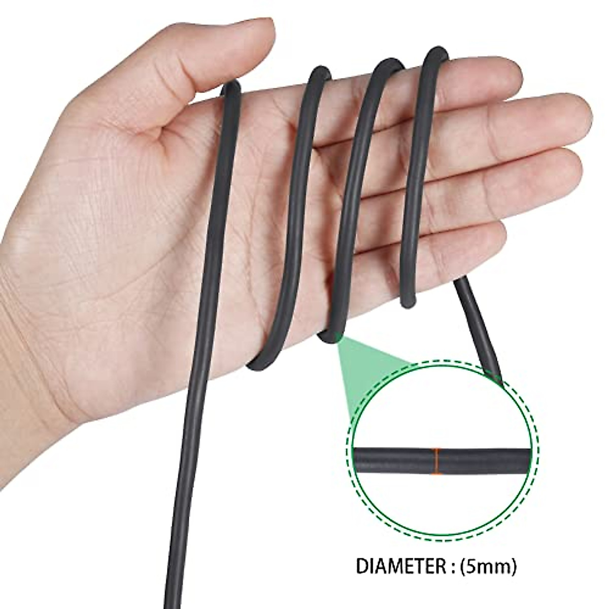 Tenn Well 5mm Plant Wire Ties, 32 Feet Soft Garden Wires Vine Training Wires for Tomato Plants, Climbing Roses and Cucumbers (2PCS X 16 Feet, Black)