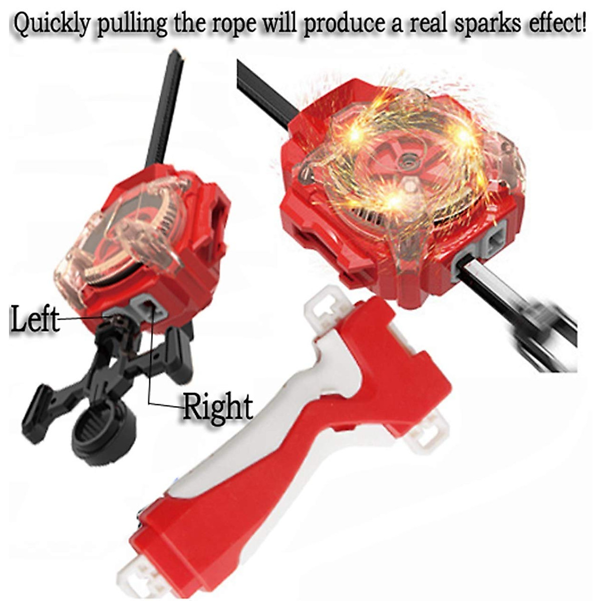 Combat Gyro LR Sparking Launcher Grip Starter Set Bey Burst Evolution Blades God Bey Super King Booster B-163 Brave Valkyrie.Ev' 2A Attack Gyro Bay Gaming Tops Spinning Toys Gift for Boys Kids