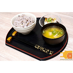 Hashimoto-Kousaku Wajima Japanese Natural Lacquered Wooden Chopsticks Reusable in Gift Box, Seasonal Scenery Naminohana (Black) Made in Japan, Handcrafted