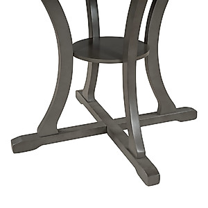 Brabrety 5-Piece Round Dining Table and Chair Set with Special-Shaped Legs and an Exquisitely Designed Hollow Chair Back for Dining,Living Room (Gray@+)