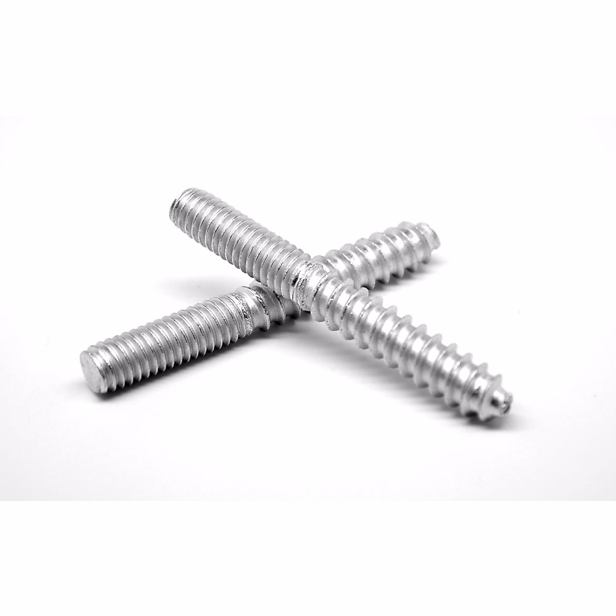 1/4"-20 x 2" Coarse Thread Hanger Bolt Low Carbon Steel Zinc Plated Pk 50