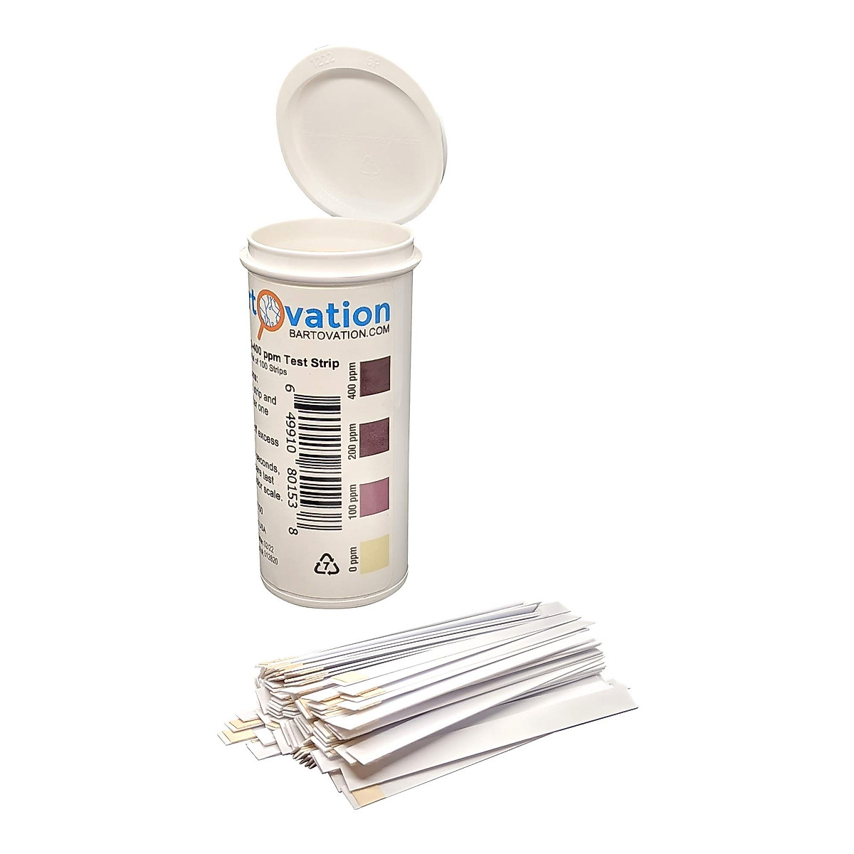 Hydrogen Peroxide H2O2 Test Strips, 0-400 ppm [Vial of 100 Strips]