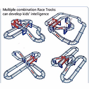Race Tracks Toys for Kids Boys Girls Electric Car Create a Variety of Tracks 3 4 5 6 Year Old Boys Girls Best Gift (Colorful)