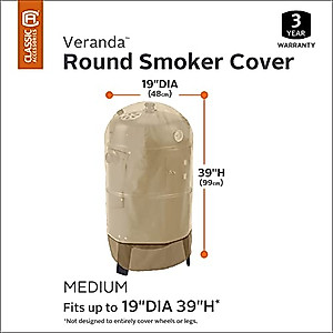 Classic Accessories Veranda Water-Resistant 19 Inch Round Smoker Grill Cover