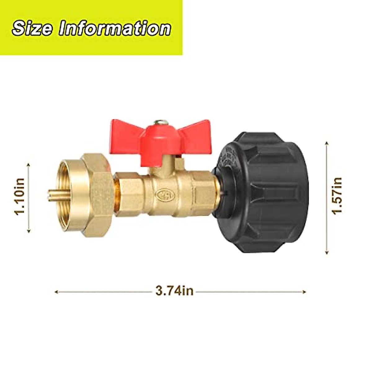 Guofulda QCC1 Propane Refill Pressure Adapter Coupler, for 20~40LBS Cylinders with Off On/Off Controller Valve Gas Easy Filler, for Camping Grill 1LB Propane Bottle Tank