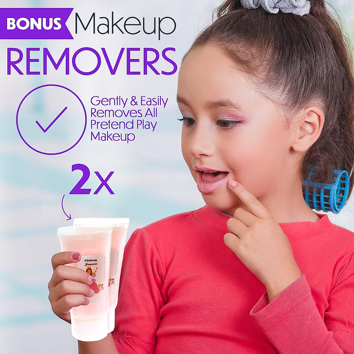 Toysical Makeup Kit for Girls, 51 PCS Pretend Makeup Set for Kids, Real Makeup Toys for Girls, Non Toxic, Princess Toys for Girls, Birthday Gift for 3 4 5 6 7 8 9 10 Years Old Children