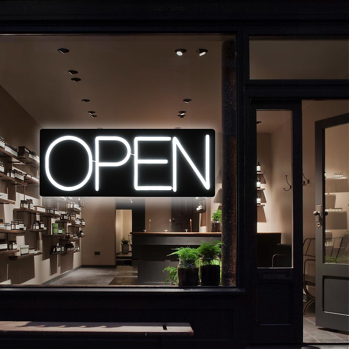 Open Signs for Business 12V/2A Ultra Bright LED Neon Open Sign 16 Inch Lighted Open Sign Electric Light Up Open Sign for Business Storefront Window Glass Door Retail Shop Store Bar Salon