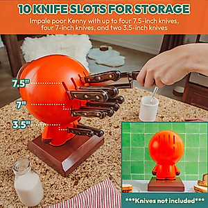 South Park Kenny 10-Slot Knife Block Holder | Freestanding Kitchen Storage Organizer, Space-Saving Cutlery Display | 9 x 10 x 14 Inches