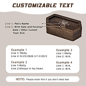 Pet Memorial Box Wooden Pet Urns Personalized Pet Box with Name Pet Memorial Tooth and Hair Case