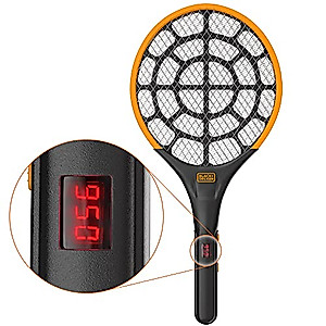 BLACK+DECKER Bug Zapper Fly Swatter Electric - Fly Zapper & Bug Zapper Indoor & Outdoor- Heavy Duty w/Counter for Flies, Mosquitoes, Gnats & Other Small to Large Flying Pests