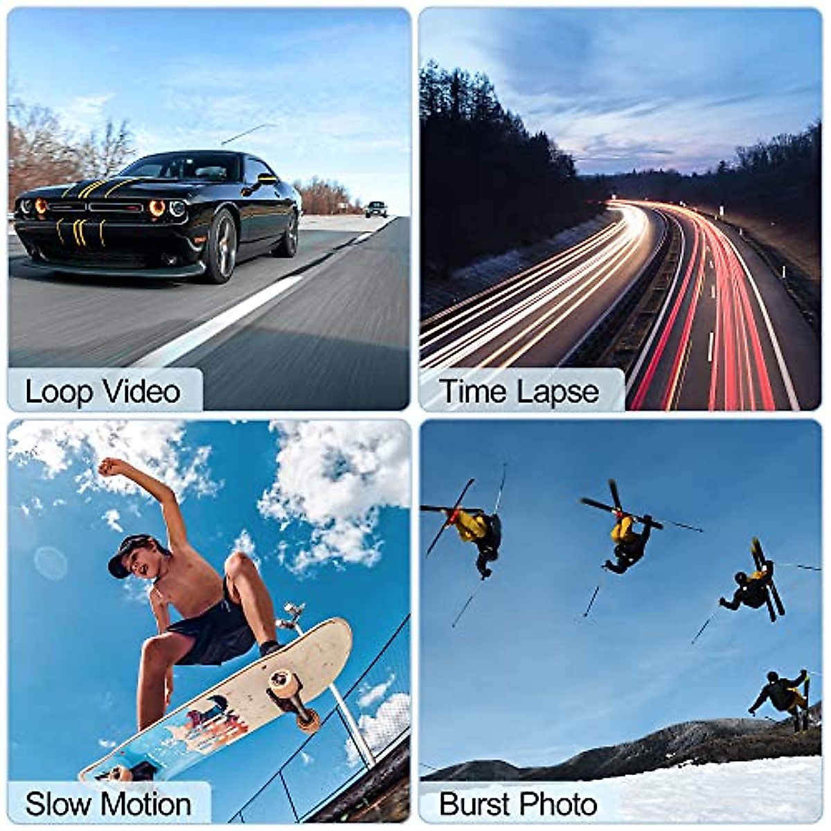 Waterproof Action Camera 4K-Ultra HD 60FPS 24MP 40M Underwater Helmet Vlog WiFi Camera，8X Zoom Touch Dual Screen EIS Stabilization Cam/Wireless Mic/Remote Control/Battery*2/Charger/Accessories Kit