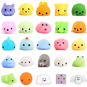 CUTE STONE 50 Pack Filled Easter Eggs with Mochi Squishy Toys Party Favors for Kids, Squeeze Mini Animals Stress Relief Toys for Boys and Girls