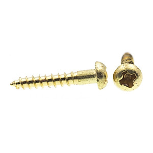 Prime-Line 9206853 Wood Screws, Round Head, Phillips Drive, #2 X 1/2 In., Solid Brass (25 Pack)