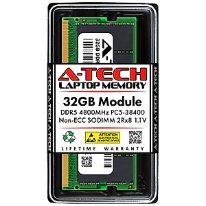 A-Tech 32GB RAM for ASUS ROG Zephyrus G14 (2022) GA402, GA402RJ, GA402RK Gaming Laptop | DDR5 4800MHz PC5-38400 SODIMM 2Rx8 1.1V 262-Pin Non-ECC SO-DIMM Memory Upgrade