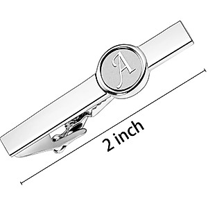 2 inch 26 Letter Silver Tie Clip for Men Wedding Business Necktie Accessory