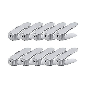 HTLLT Practical and Convenient Shoe Slots Organizer Adjustable Shoe Racks Space Saver Shoe Holder 10 Piece Set,Gray