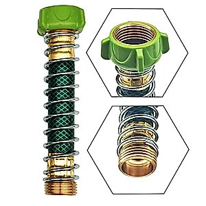 HQMPC Garden Hose Extension Adapter Hose Kink Protector RV Flexible Hose Protector 3/4" GHT Spring Garden Hose Coiled Spring Protector 2Pcs