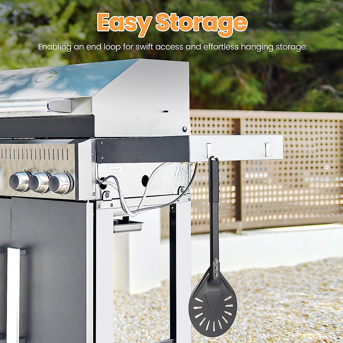 Pizza Turning Peel - Pizza Turner - Restaurant-Grade Aluminum Perforated Pizza Peel Lightweight Metal Outdoor Pizza Oven Accessories