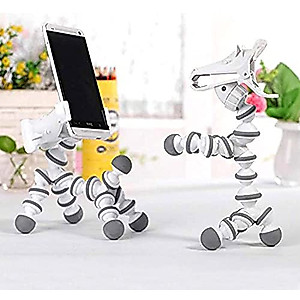 Tomson Phone Holder Car Holder Portable 3D Cartoon Horse Zebra Clip Lazy Phone Holder Cradle Tripod Stand Mount for iPhone 7plus 6 6plus All Mobile Phone Adjustable Holder Children Gift(White+Grey)
