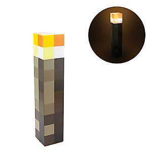 Paladone Minecraft Torch Lamp and Night Light, Wall Mountable or Freestanding, Battery-Powered, Officially Licensed Minecraft Room Decor