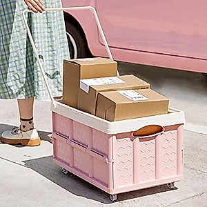 Cabilock Lidded Storage Bin Collapsible Storage Box Stackable Clothes Storage Box With Wheel