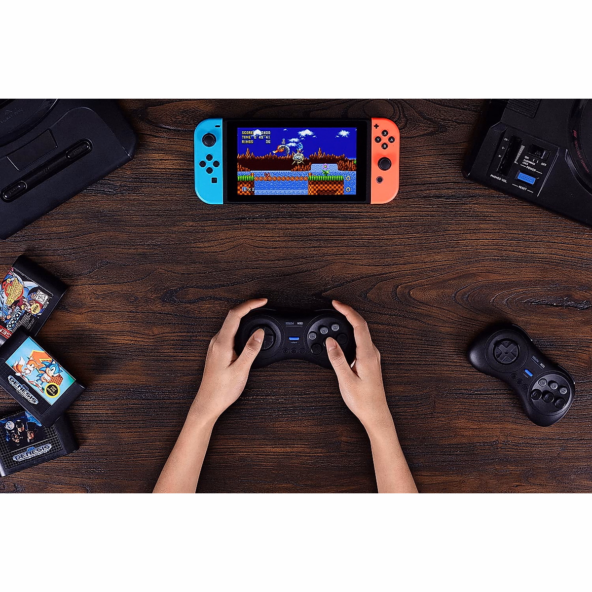 8Bitdo M30 Bluetooth Controller for Switch, Windows and Android, 6-Button Layout for SEGA’s Classic Games (Black)