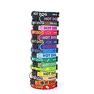 Personalized Dog Collar with Custom Hi-Def Text and Art, an Embroidered Dog Collar Alternative - Available in 7 Sizes & 21 Colors