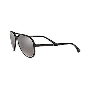 Ray-Ban Rb4320ch Chromance Aviator Sunglasses, Matte Black/Polarized Grey Mirrored Silver, 58 mm