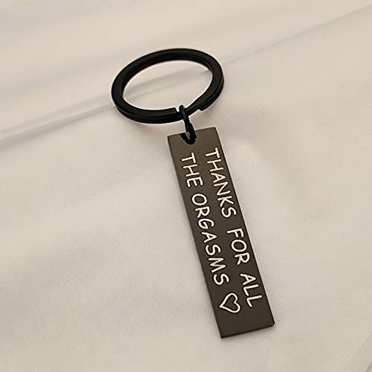 ShiQiao Spl Couples Gifts Keychain Gift for Boyfriend Girlfriend Valentine's Day Christmas Gifts for Husband Wife Thanks for All The Orgasms Keyring Black