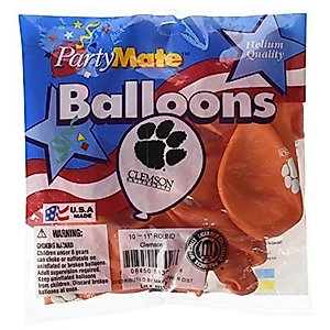 Pioneer Balloon Company 11" Clemson UNIV Latex 10CT, One size, Multicolor