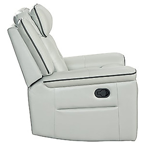 Homelegance Darwan 65" Leather Gel Double Reclining Loveseat, Light Gray