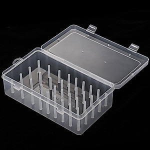 Mezchi 4 Pack 42 Slots Embroidery Thread Organizer, Clear Plastic Thread Spool Holder, Sewing Thread Storage for Embroidery and Sewing Threads