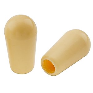 Musiclily Pro Inch Size Thread Plastic Guitar 3 Way Toggle Switch Tips LP Switch Caps Switch Knobs for USA Les Paul Pickup Selector Switchcraft Switch, Cream(2 Pieces)