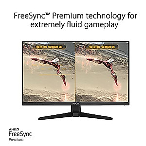 ASUS TUF Gaming 23.8” 1080P Monitor (VG247Q1A) - Full HD,165Hz (Supports 144Hz),1ms, Extreme Low Motion Blur, Adaptive-sync, FreeSync Premium,Shadow Boost, Speakers, Eye Care, HDMI, DisplayPort, BLACK