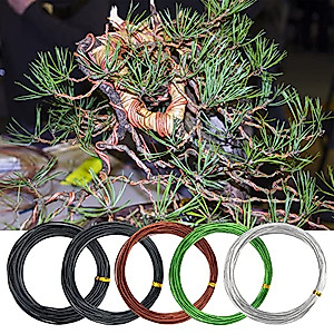 Zhaoyao Bonsai Training Wire Kit 164Ft Anodized Aluminum Tree Wire with Bonsai Tree Cutter Plant Training Wire Tools for Bonsai Trees Indoor Garden DIY Tools (Wire Size 1-mm, 1.5-mm, 2-mm)