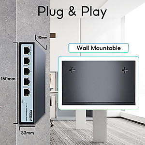 SODOLA 5 Port 2.5G Ethernet Switch,| 5 x 2.5GBASE-T Ports,128Gbps Switching Capacity, Plug & Play/Fanless Metal Design 2.5G Ethernet Unmanaged Network Switch