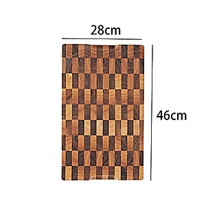 GULRUH Wood Cutting Boards for Kitchen, Rectangular Telomere Butcher Acacia Wood Cutting Board Block Wood Cutting Board Oil-Free and Durable Kitchen Tool