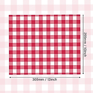 100 Pcs Deli Paper Sandwich Checkered Paper Oktoberfest Food Wrapping Grease Resistant Liner Papers Wax Paper Sheets Carnival Oktoberfest Decorations Barbecues Picnics 12 x 10 Inch (Red and White)