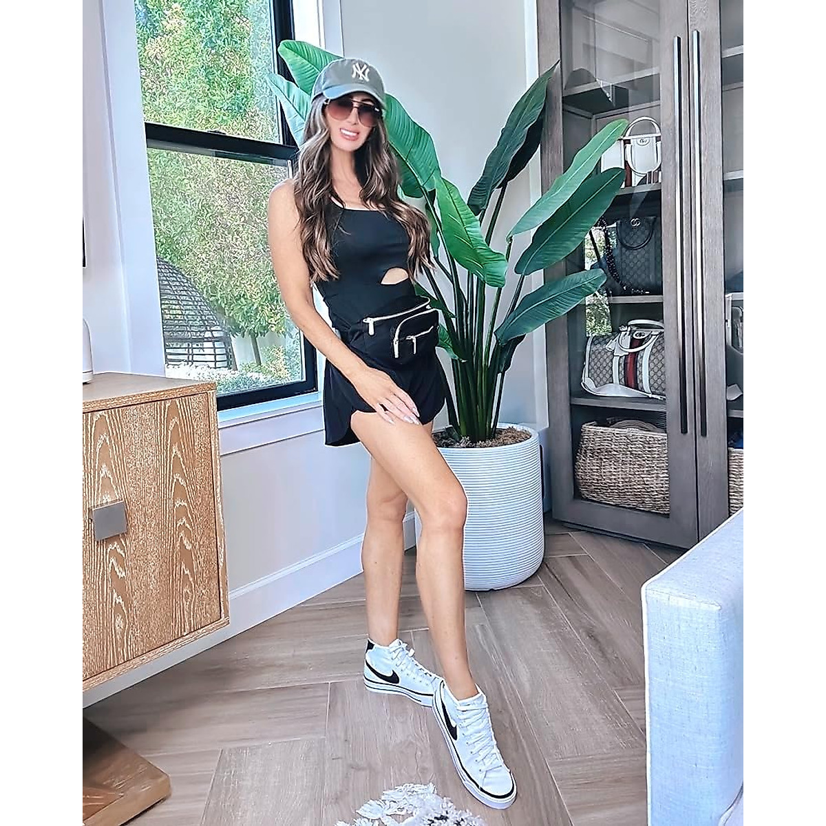 ZORFIN Fanny Packs for Women Men Fashion Crossbody bag Waist Bag for Travel Running Walking Hiking (Black)