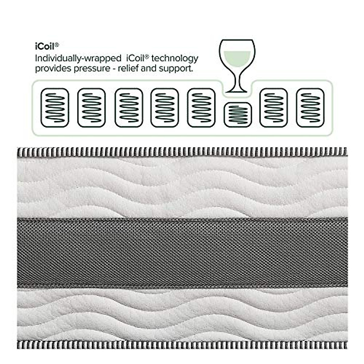 Zinus 12 Inch Gel-Infused Memory Foam Hybrid Mattress, Queen & Shalini Upholstered Diamond Stitched Platform Bed/Mattress Foundation/Easy Assembly/Strong Wood Slat Support/Dark Grey, Queen