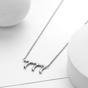 LQXY 925 Sterling Silver Angel Number 777 Necklace for Women
