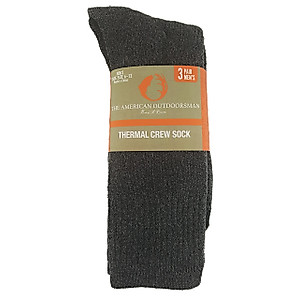 Men's Soft Thermal Boot Socks - Crew Length - Fits US Shoe Sizes 6-12 (Dark Grey)